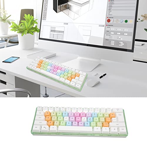 YEmirth Gaming Keyboard 61 Keys Mechanical Keyboard RGB Backlight Colorful Keycaps Mini Wired Mechanical Keyboard