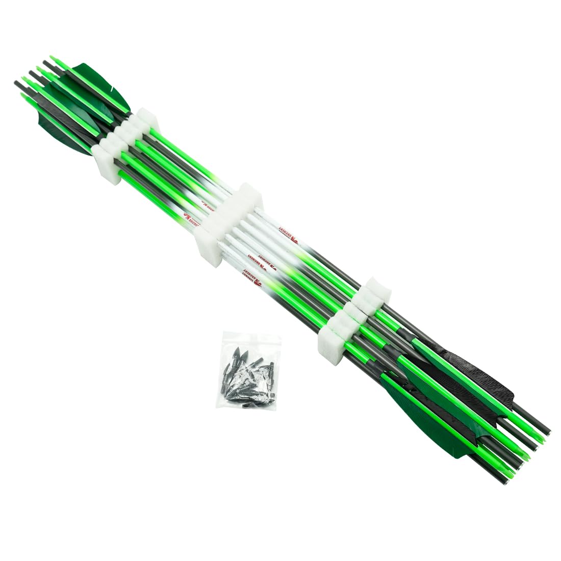 Linkboy Archery Carbon Arrows Hunting Practice Target Arrows Fluorescent with Removable Tip for Compound Recurve Long Bows, Spine 250 300 340 400 500 600 700 800, Pack of 6/12PCS