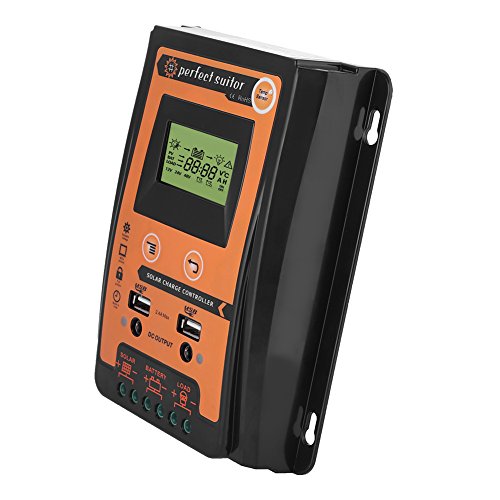 VGEBY 30A/50A Solar Panel Controller, Solar Panel Battery Intelligent Regulator with Dual USB Port and LCD Display 12V/24V(30A) Mppt Charge Controller Intelligent Solar Panel Control