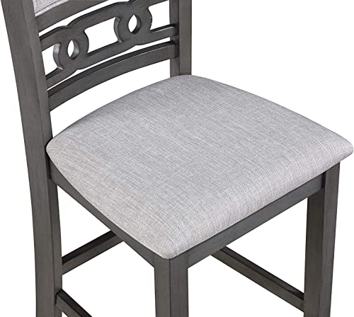 New Classic Furniture Gia 5-Piece Counter Set with 1 Table and 4 Chairs, 42-Inch, Gray
