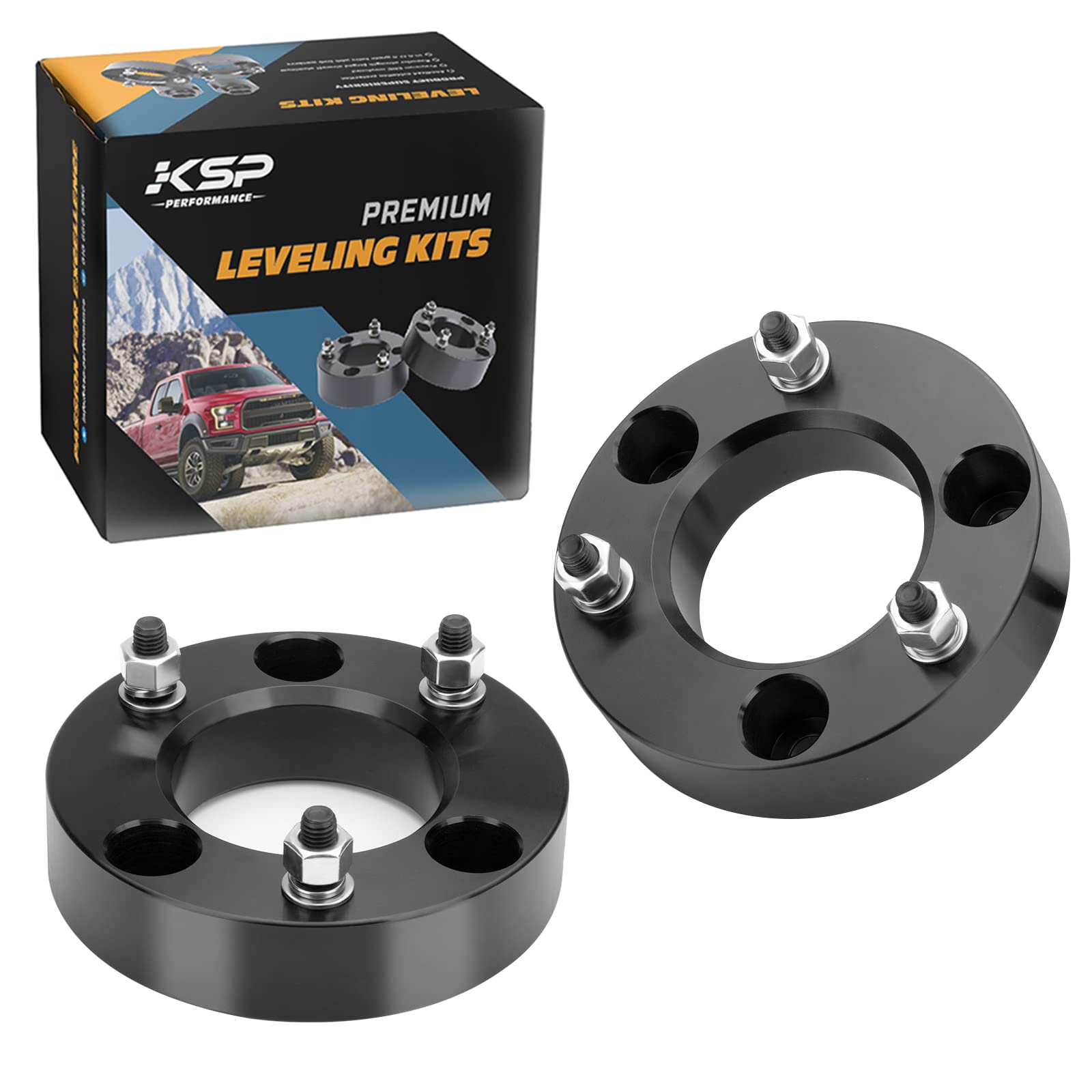 KSP 2in Level Kits for F150 2004-2023,2" Front Leveling Lift Kits Compatible with Ford Expedition 03-18,Lincoln Mark LT 2005-2008, Aluminum Forged Strut Spacers Raise the Truck 2inch(Package of 2pcs)
