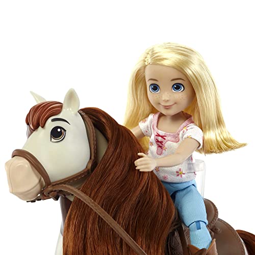 Mattel Spirit Untamed Doll & Toy Horse Set, 7-inch Abigail Small Doll with 7 Movable Joints, Boomerang (8-inch) with Soft Mane & Tail & Accessories