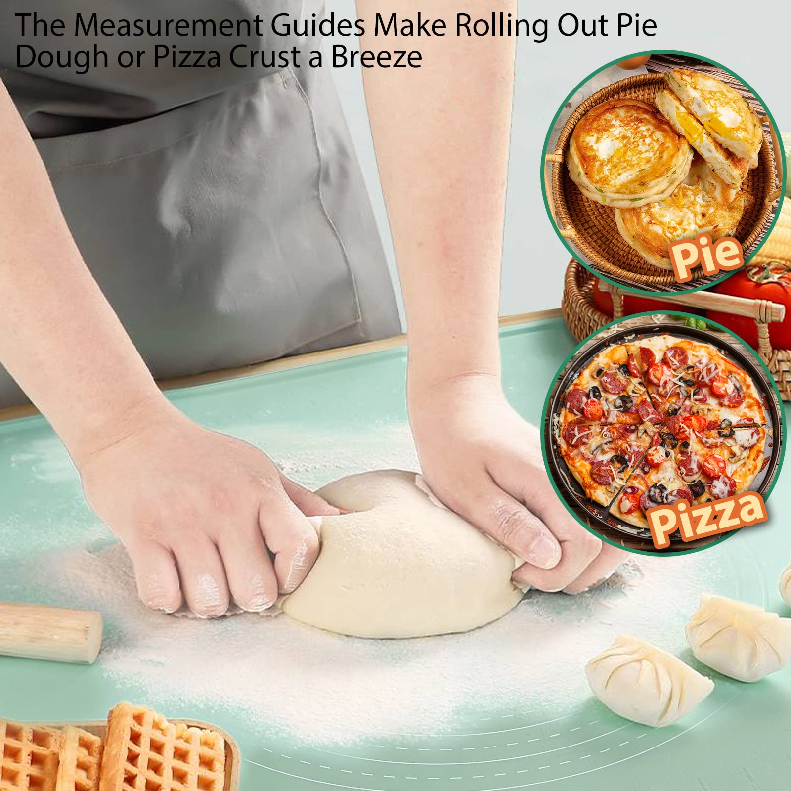 Silicone Baking Mat Extra Large Non-stick Baking Mat With High Edge, Food Grade Silicone Dough Rolling Mat For Making Cookies, Macarons, Multipurpose Mat, Countertop Mat, Placemat (20"X28")