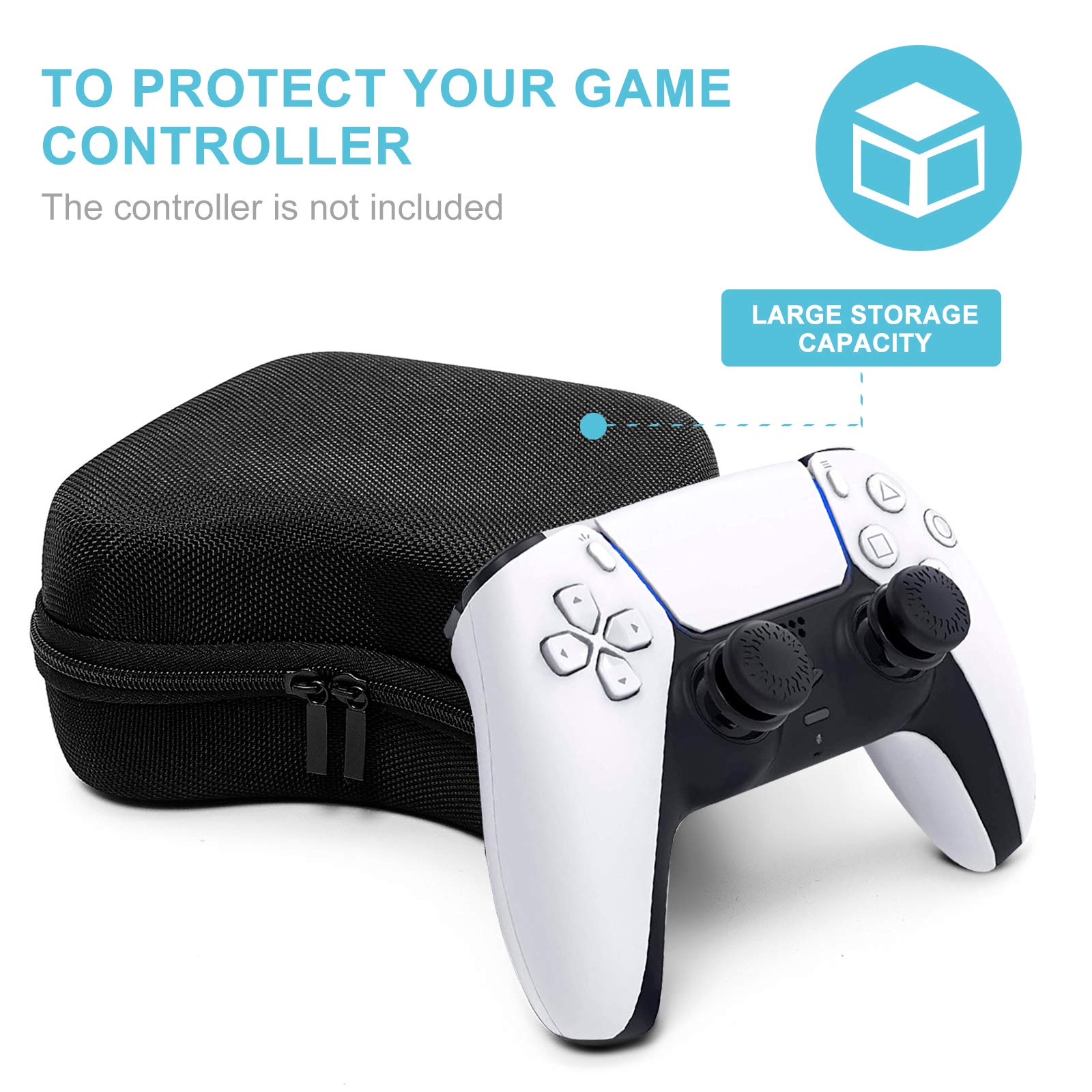 LINKJET Case for PS5 Controller PS5 Playstation 5 2020, PS5 Bag PS5 Carrying Case,Traveled EVA Storage Case for Sony PS5,Storage Bag for PS5 Game Wireless Controller,Black
