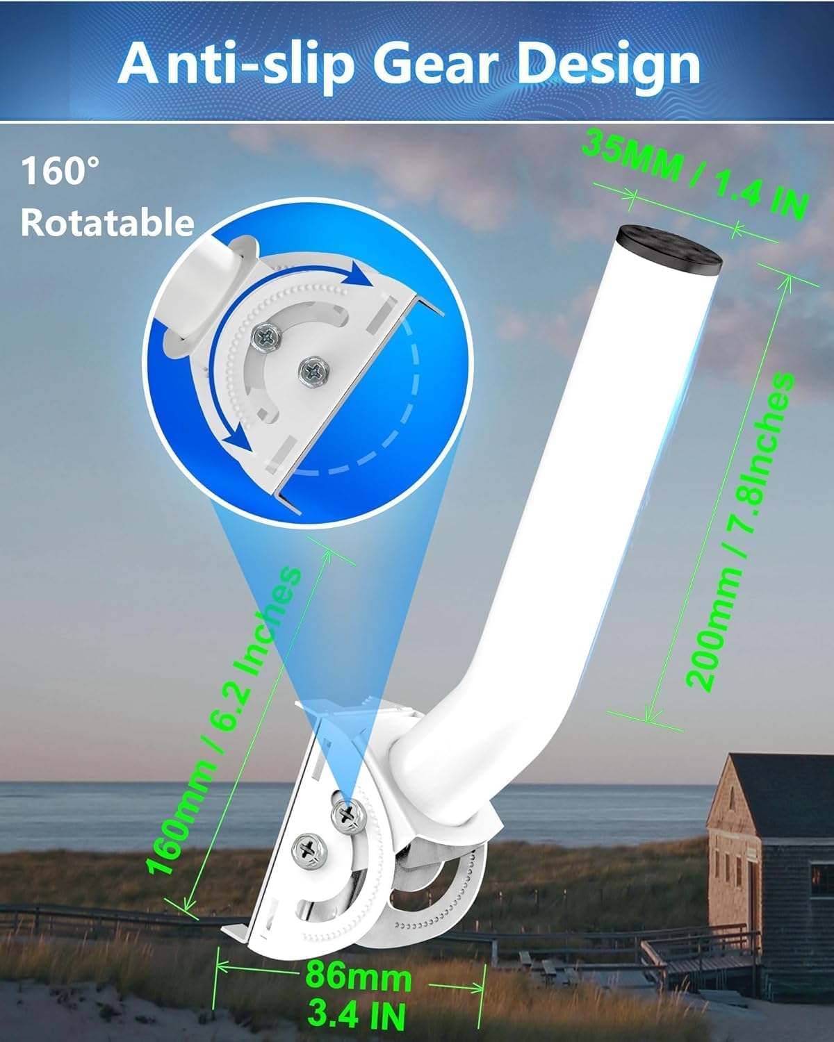 Universal Antenna Mount, 12" Adjustable J Pole Mounting with Weather Proof, Pole and Wall Mounted Bracket Mount for Wireless Bridges,AP,Access Point,Starlink Satellite,Weather Station,WiFi Router