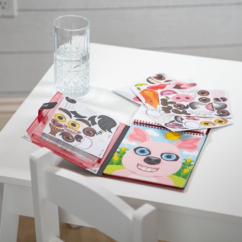 Melissa & Doug On The Go Make-a-Face Reusable Sticker Pad Travel Toy Activity Book β Farm Animals (10 Scenes, 76 Cling Stickers)