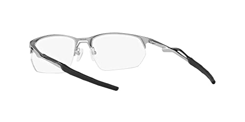 Oakley Men's Ox5152 Wire Tap 2.0 Rx Rectangular Prescription Eyewear Frames, Satin Chrome/Demo Lens, 56 mm