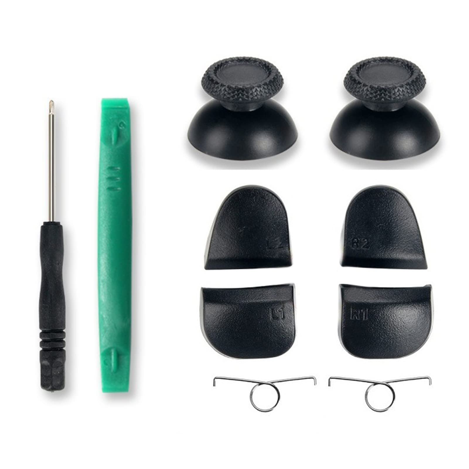 PS5 Controller L2R2 L1R1 Thumbsticks Replacement Kit with Screwdriver Crowbar Springs Analog Stick Joystick