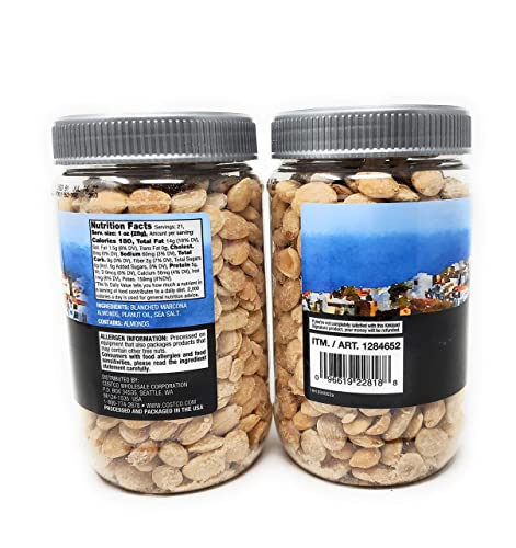 Kirkland eSybYD Marcona Almonds, Roasted and Seasoned with Sea Salt, 20.7 Ounce (2 Pack)
