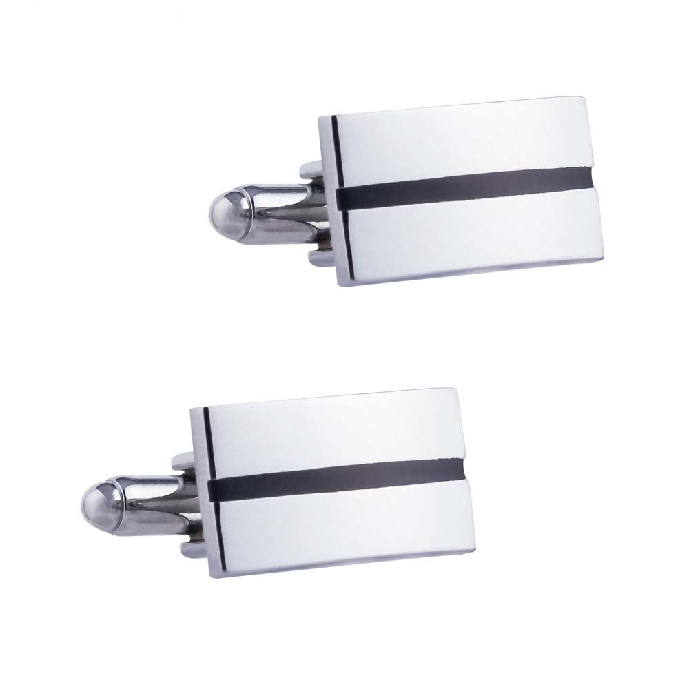 Rectangular Black Enamel Spot Painted Cufflinks Men's French Shirt Cuff Button Cuff Studs