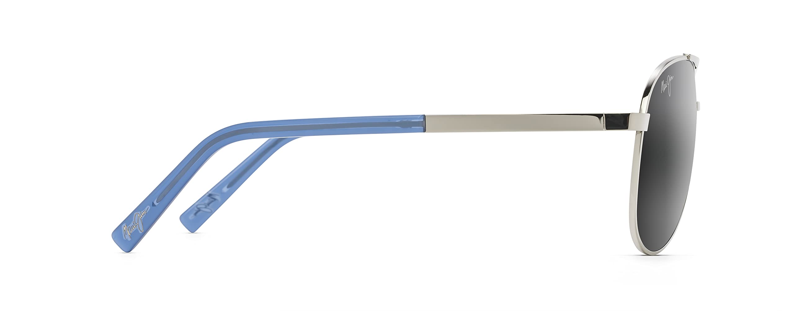 Maui Jim Men's and Women's Seacliff Polarized Aviator Sunglasses, Silver/Neutral Grey, Medium