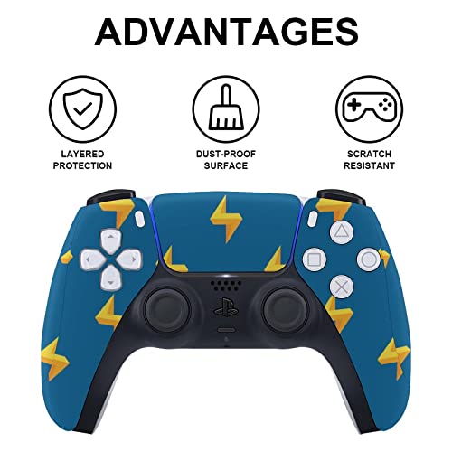 Super Thunder Full Protective Skin Cover Design Wrap Decal Sticker Compatible with PS5 Digital Edition Console and Controller