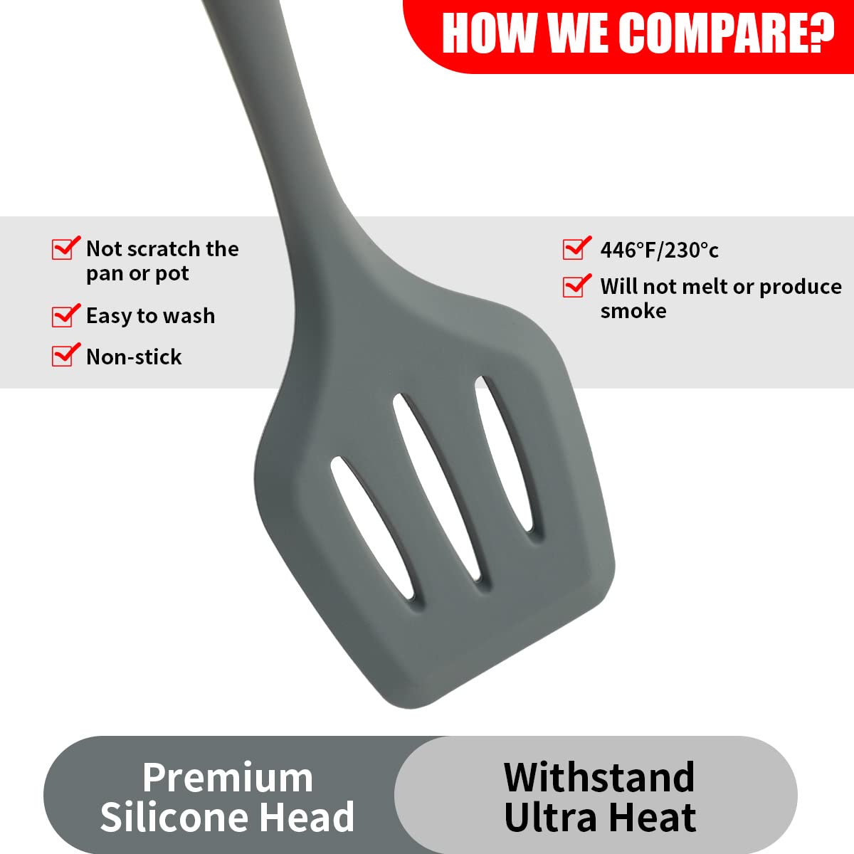 Kitchen Utensils Set, Silicone Cooking Utensils Set, 11 PCS Silicone Kitchen Utensil Set, Serving Utensils Kitchen Gadgets, Silicone Utensil Set Spatula Set Kitchen Tool (GREY)