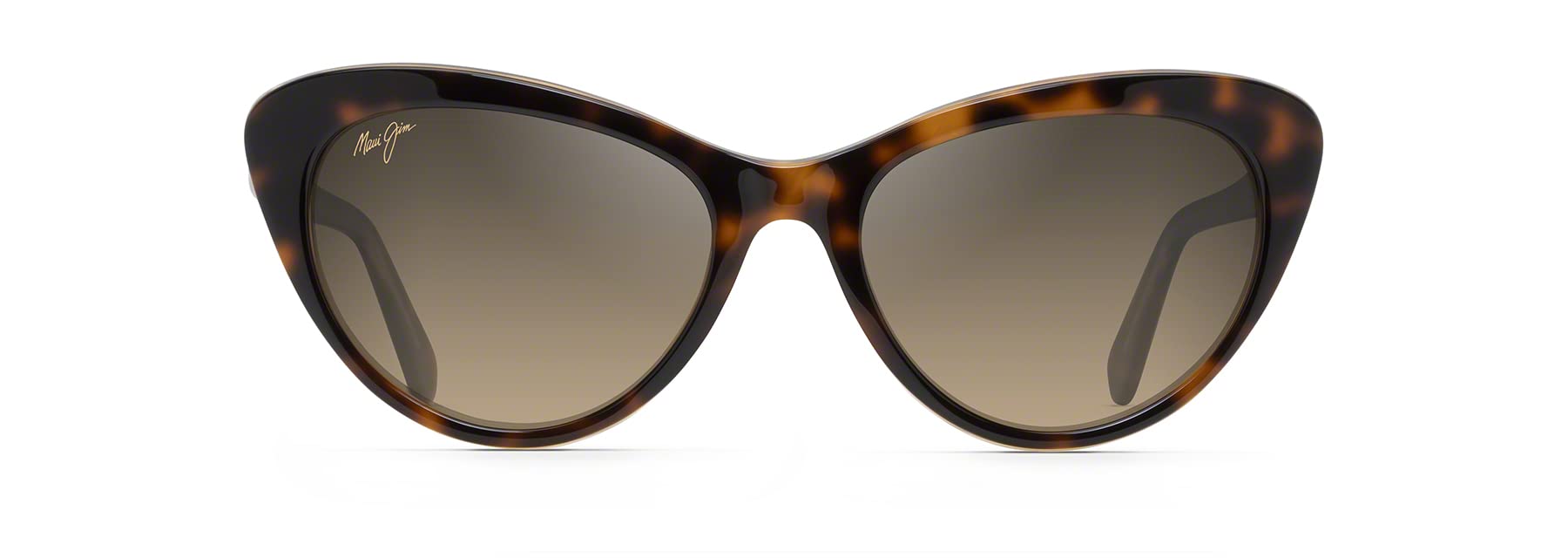 Maui Jim Women's Kalani Polarized Cat Eye Sunglasses, Dark Tort w/ Caramel Interior/HCL® Bronze, Small