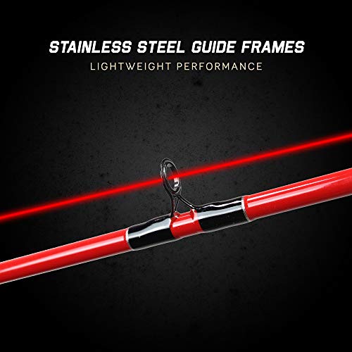 Lamiglas Ultra Light Cast/Troll Jared Johnson Fiberglass Team Kokanee Casting Rod-2 Piece CGR762L Red 7β6"