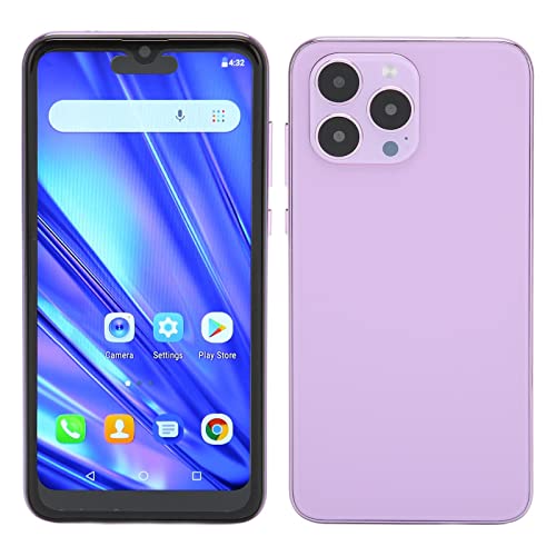 Rosvola 4GB 32GB Cell Phone, IP14 Pro 6.1 Inch Cell Phone 3 Card Slot Face Recognition Ultra Thin HD Full Screen for Daily Life (US Plug)