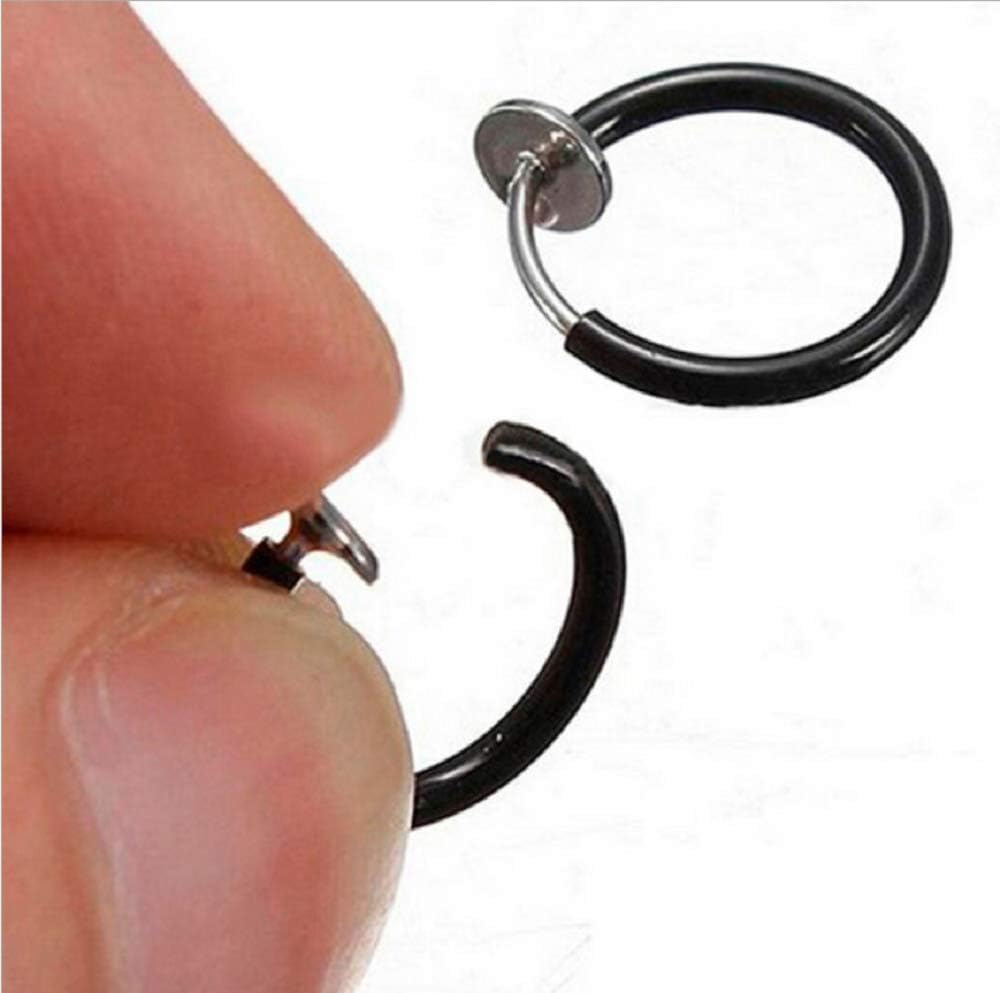 MAIHAO 2pcs Fake Spring Action Non Piercing Nose Septum Ear Cartilage Lips Ring Unisex2pcs Fake Spring Action Non Piercing Nose Septum Ear Cartilage Lips Ring Unisex