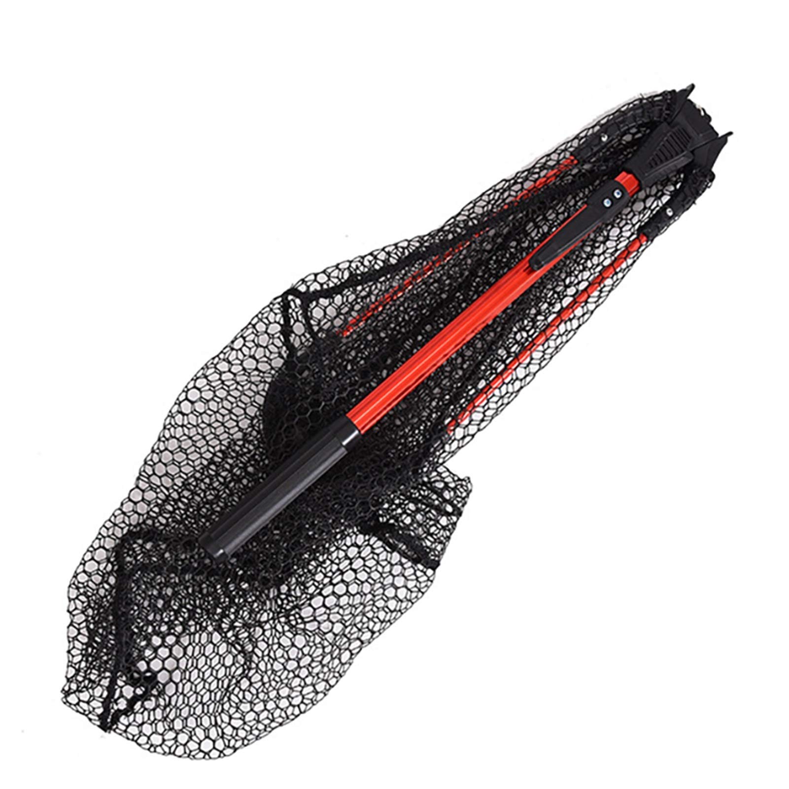 miaocheng Fishing Net Retractable Folding Fishing Brail Blue Soft Rubber Landing Net Eva Handle Fishing Nets Tools Fish Nets Accessories dad Gift (Color : Black)