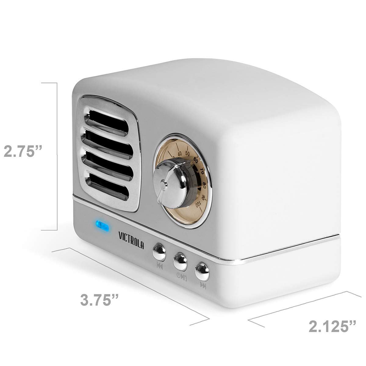 Victrola Lily Mini Bluetooth Stereo (VS-170) White 3.75 x 2.13 x 2.75in