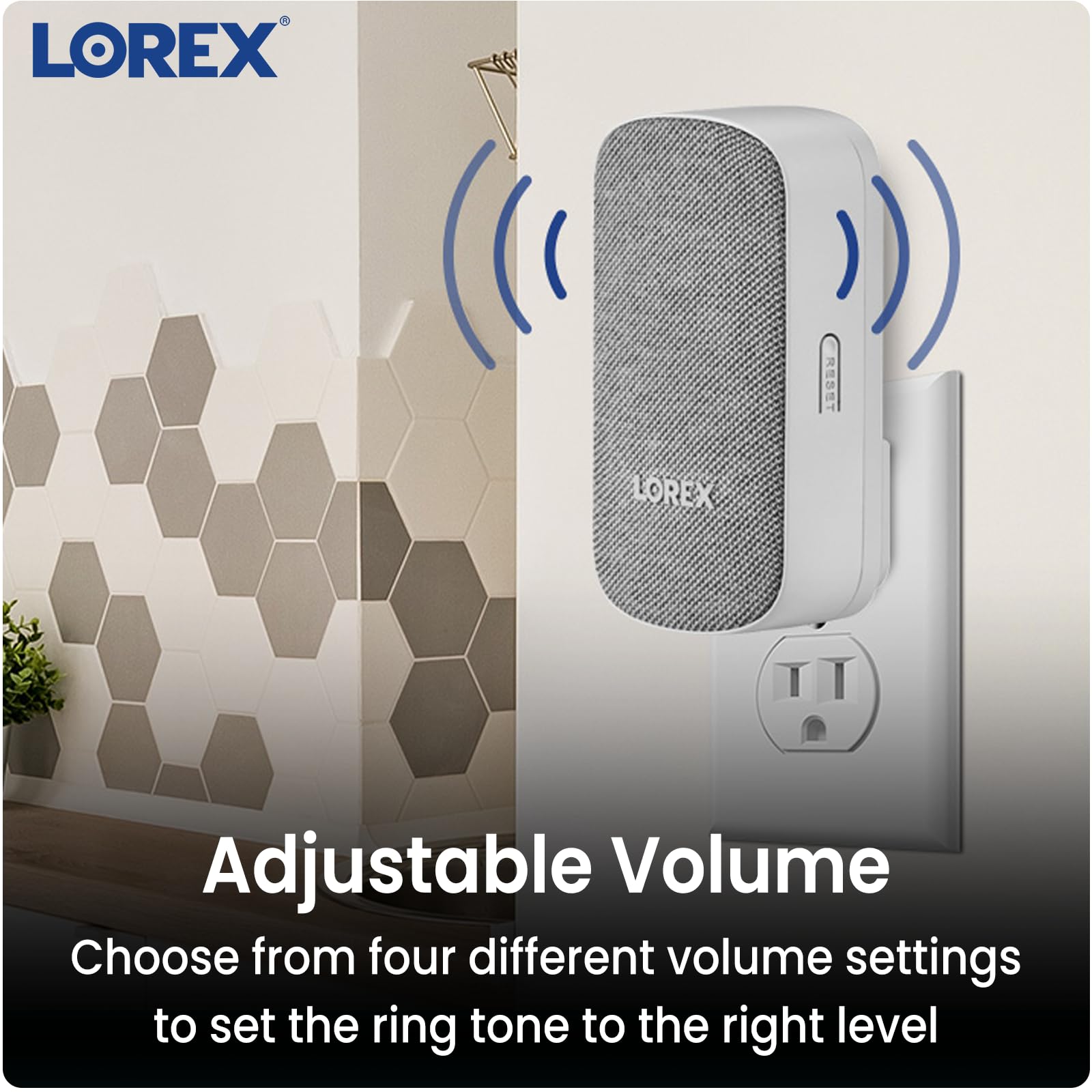 Lorex Video Doorbell and Home Security System Chime Add-On β Easy Plug-and-Play Installation, Customizable Digital Door Bell Chime, Seamless Integration with Lorex Security Video Doorbells