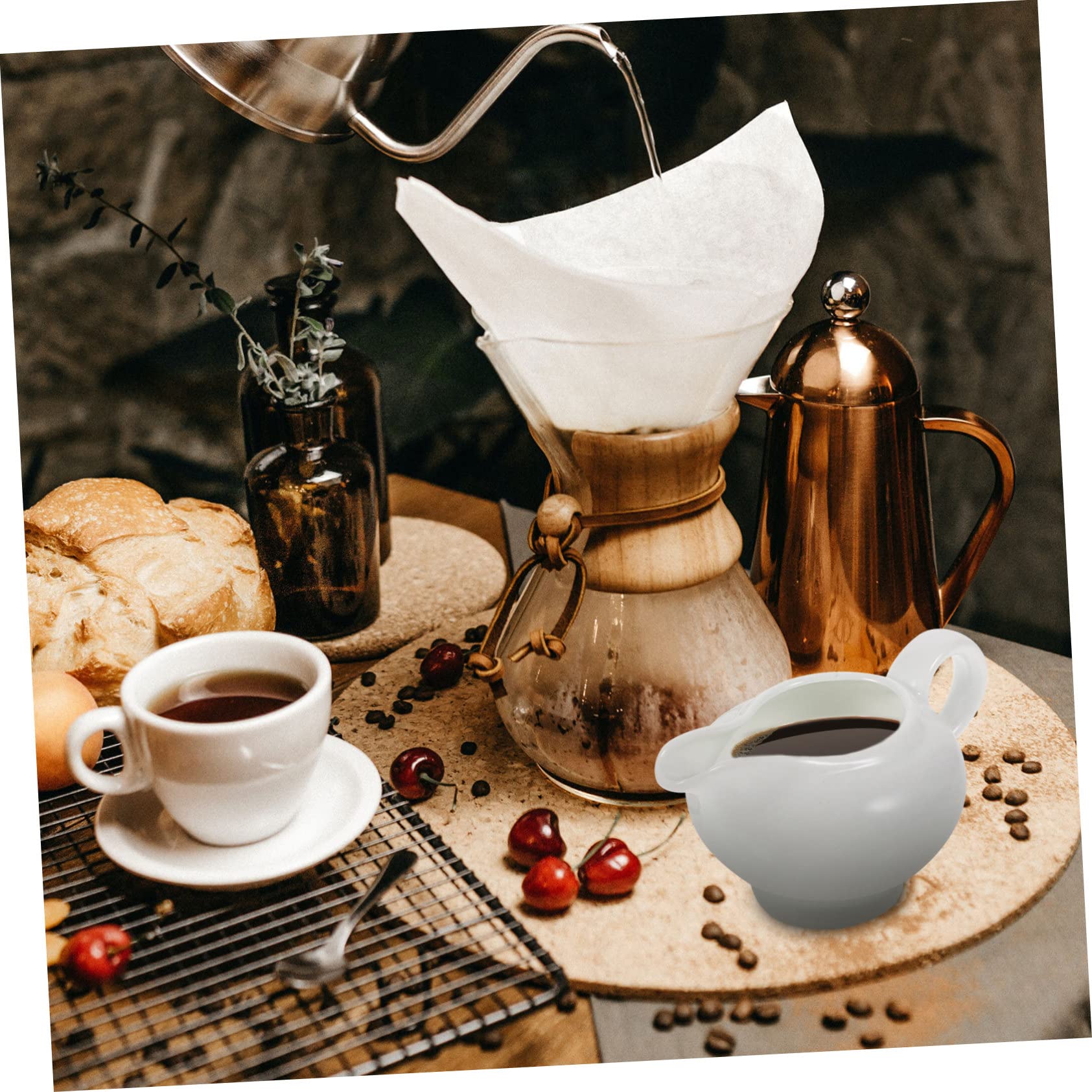Luxshiny 3pc Sauce Bucket Cooking Cup Ceramic Milk Pitcher Ceramic Creamer Jug Syrup Pitcher Milk Creamer Jug Fruit Tray Ramekin Dipping Sauce Cup Coffee Cup Sauces Ceramics Honey Sauce Pot