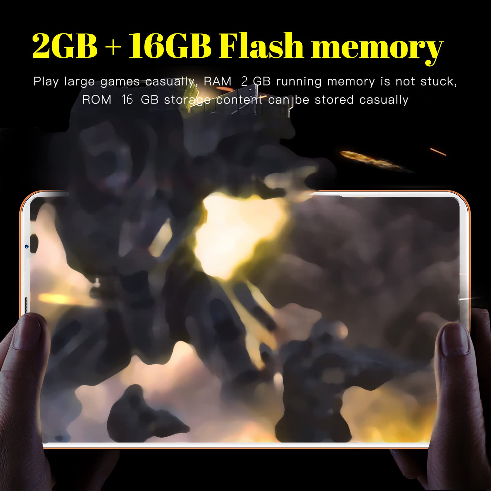 Unlocked Cell Phones Tablet Laptop, Android Tablet WiFi Blue-Tooth Voice Call Game Tablet, 7Inch IPS Display Screen,WiFi,2GB RAM+16GB ROM,4000mAh for Father Childrens (Black)