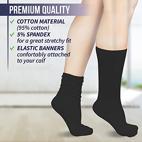 MDR Lightweight Cotton Slouch Sock For Women and Men 1 Pair Made in USA Size 9 to 11 (Royal Blue)