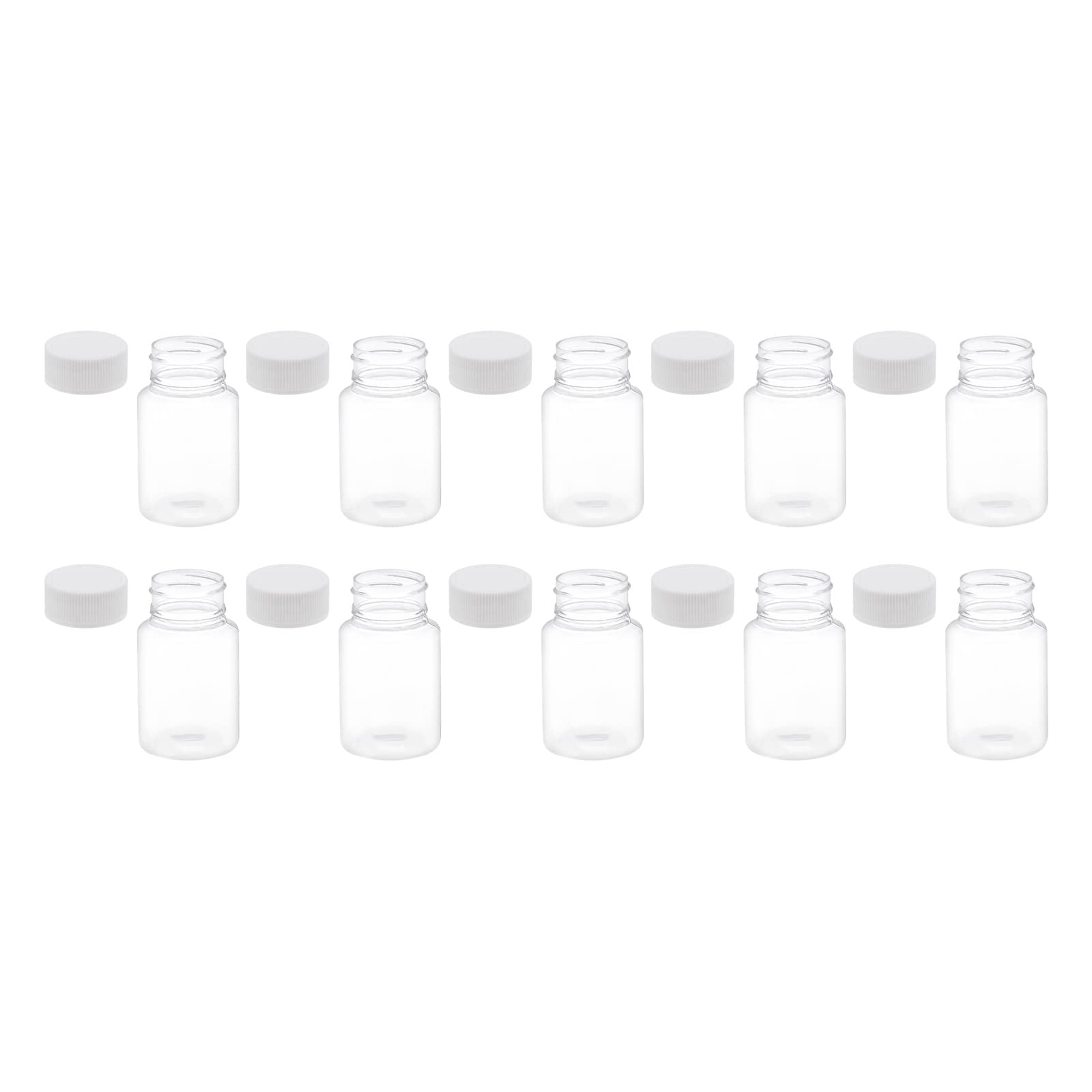 YOKIVE 10 Pcs Chemical Storage Bottle, PET Container with Wide Mouth | Reagent Sample Sealing, Great for Laboratory, Store, Factory (Clear, 80-ML)