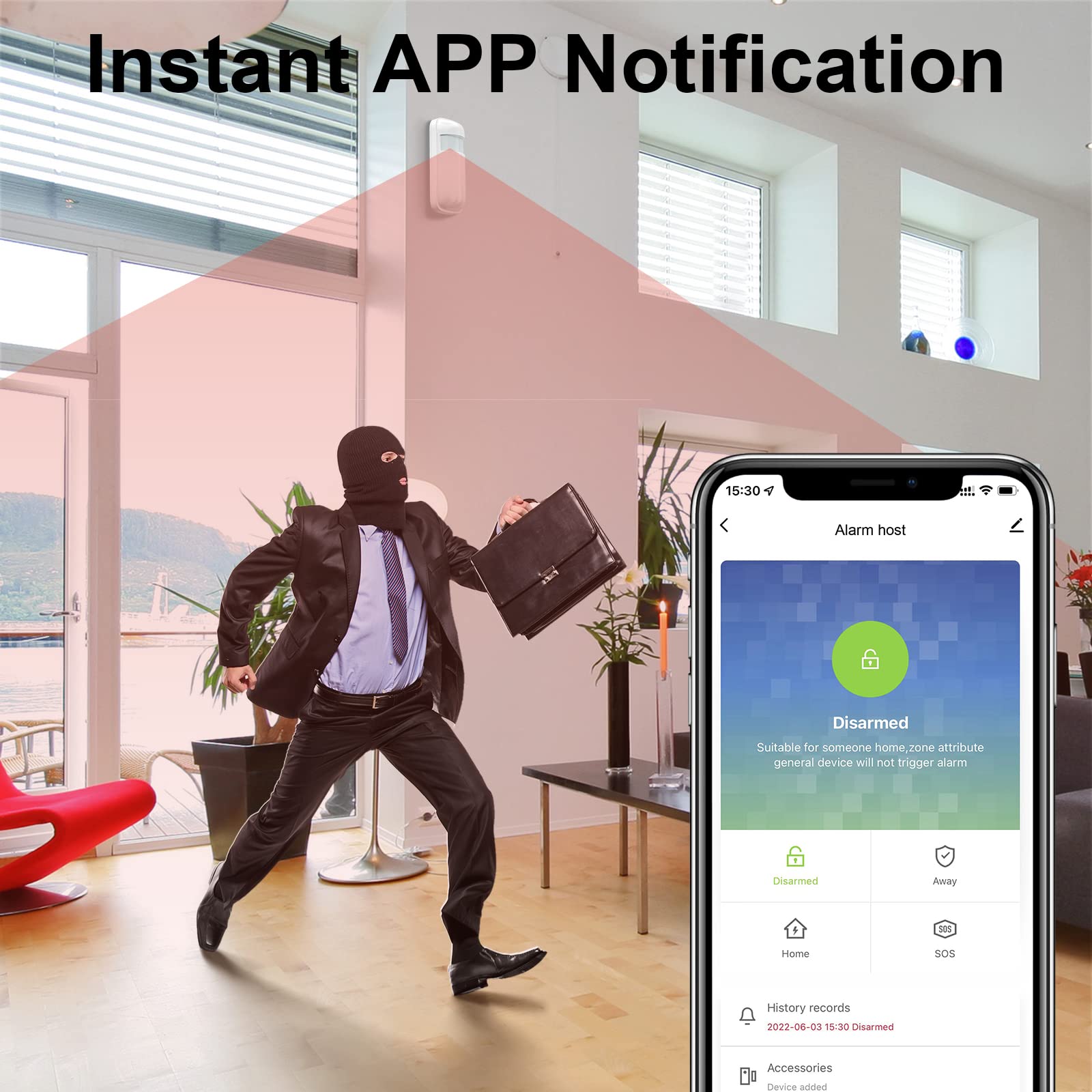 TZJZ Home Alarm System -DIY Wireless 4G WiFi Burglar Alarm System kit with APP- Compatible with Alexa & Google Assistant-4.3 inch Touch Screen Panel(NO Monthly Fees+4G+WiFi)