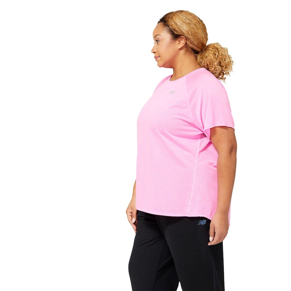 New Balance Women's Impact Run Short Sleeve, Vibrant Heather, Medium