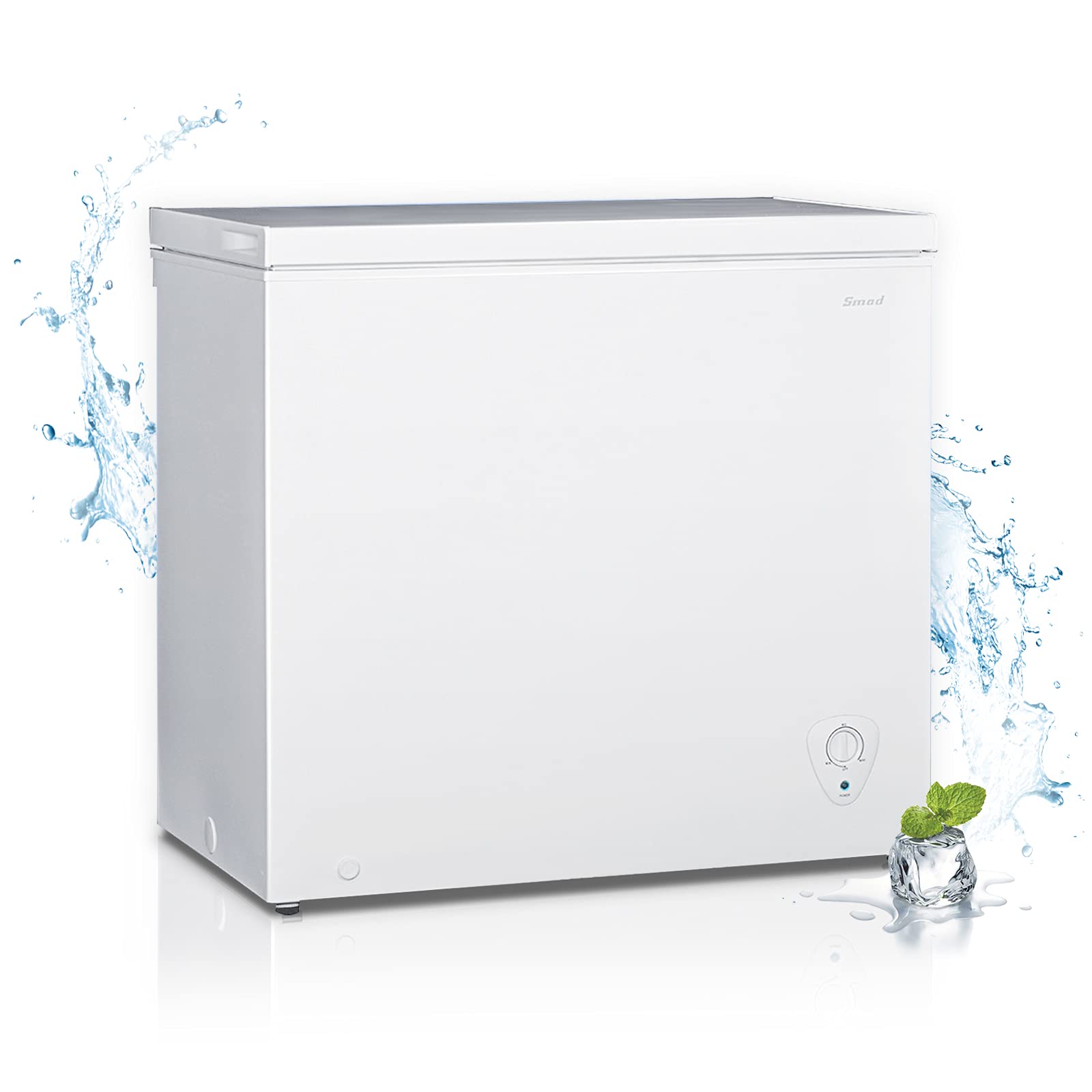 Smad 7 cu ft Chest Freezer with Hanging Removable Basket for Meat Fish Ice Shop Hotel Restaurant Grocery Large Family, -4 to 6.8 Degrees, White
