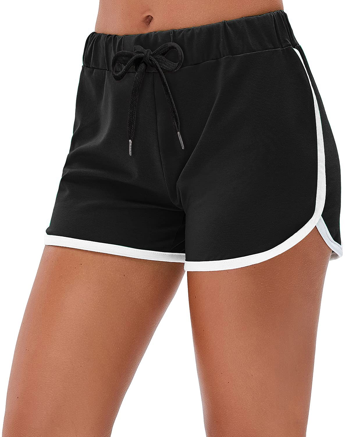 Little Beauty Women's Yoga Elastic Waist Running Athletic Shorts Doplin Shorts