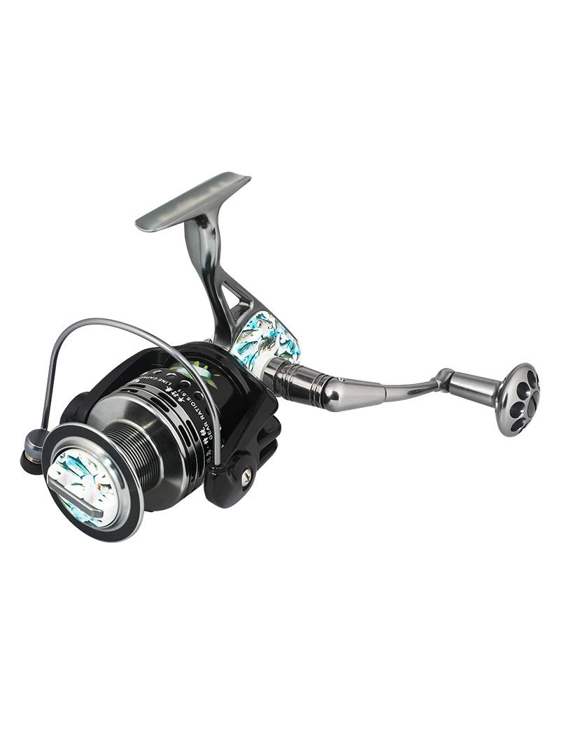 LLJPYX7L Fishing Reel high Power and Large Capacity, Interchangeable Left/Right, 18 Durable Stainless Steel Bearings, 5.5:1 Gear Ratio, high Performance Rotating Reel (Color : 6000)