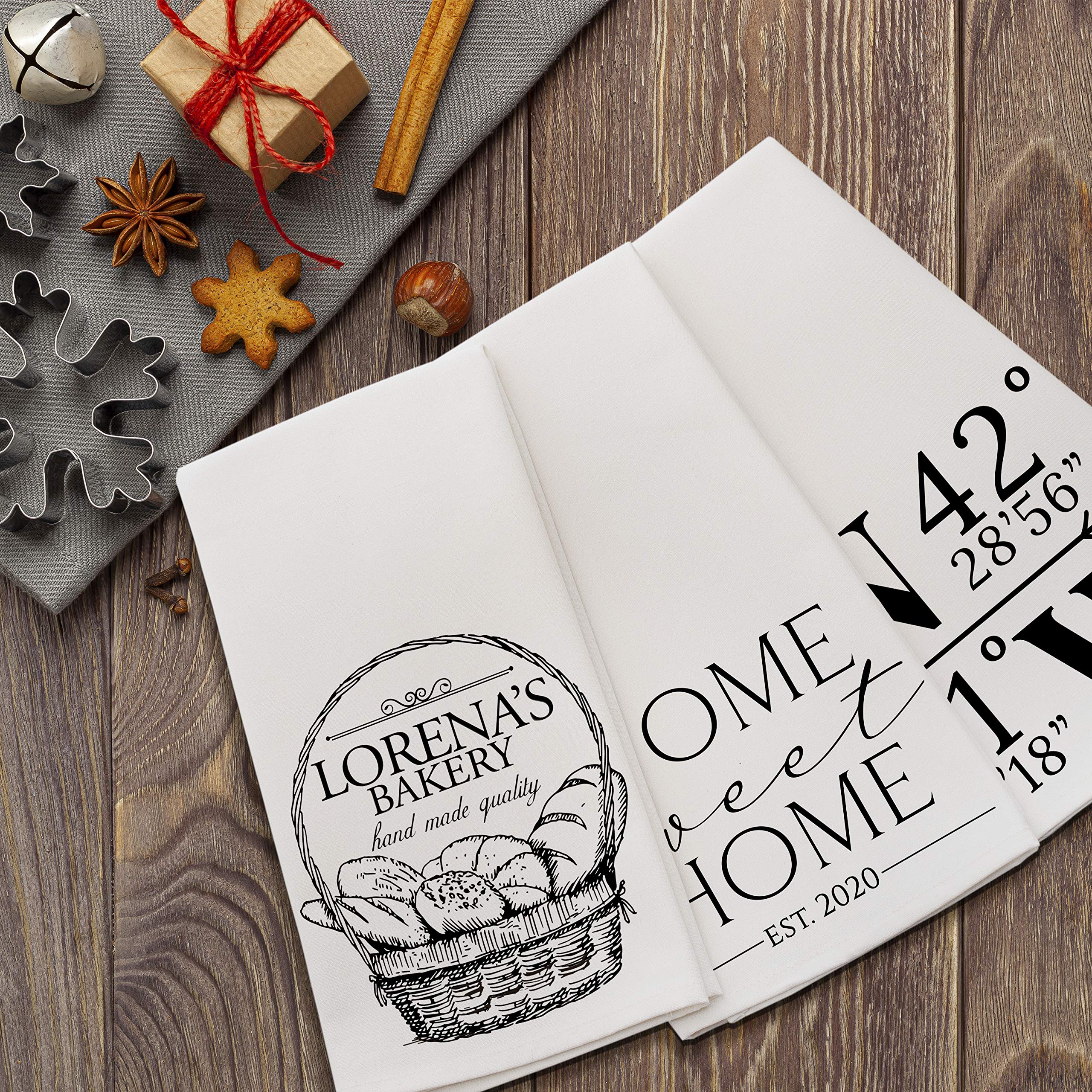 People People Personalized Kitchen Décor Tea Towel,Dish Cloth,Flour Sack for Housewarming,Wedding,Mother's Day,Grandma,Home Décor Gift,Thanksgiving,Gifts for Chef Daddy Mommy,Customize Initial,20x30