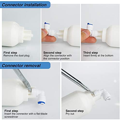 Membrane Solutions Alkaline Filter Replacement, Mineral, Antioxidant, pH + Water Filter Replacement, 10 inch Inline Quick Connect Filter for Under Sink and Reverse Osmosis System