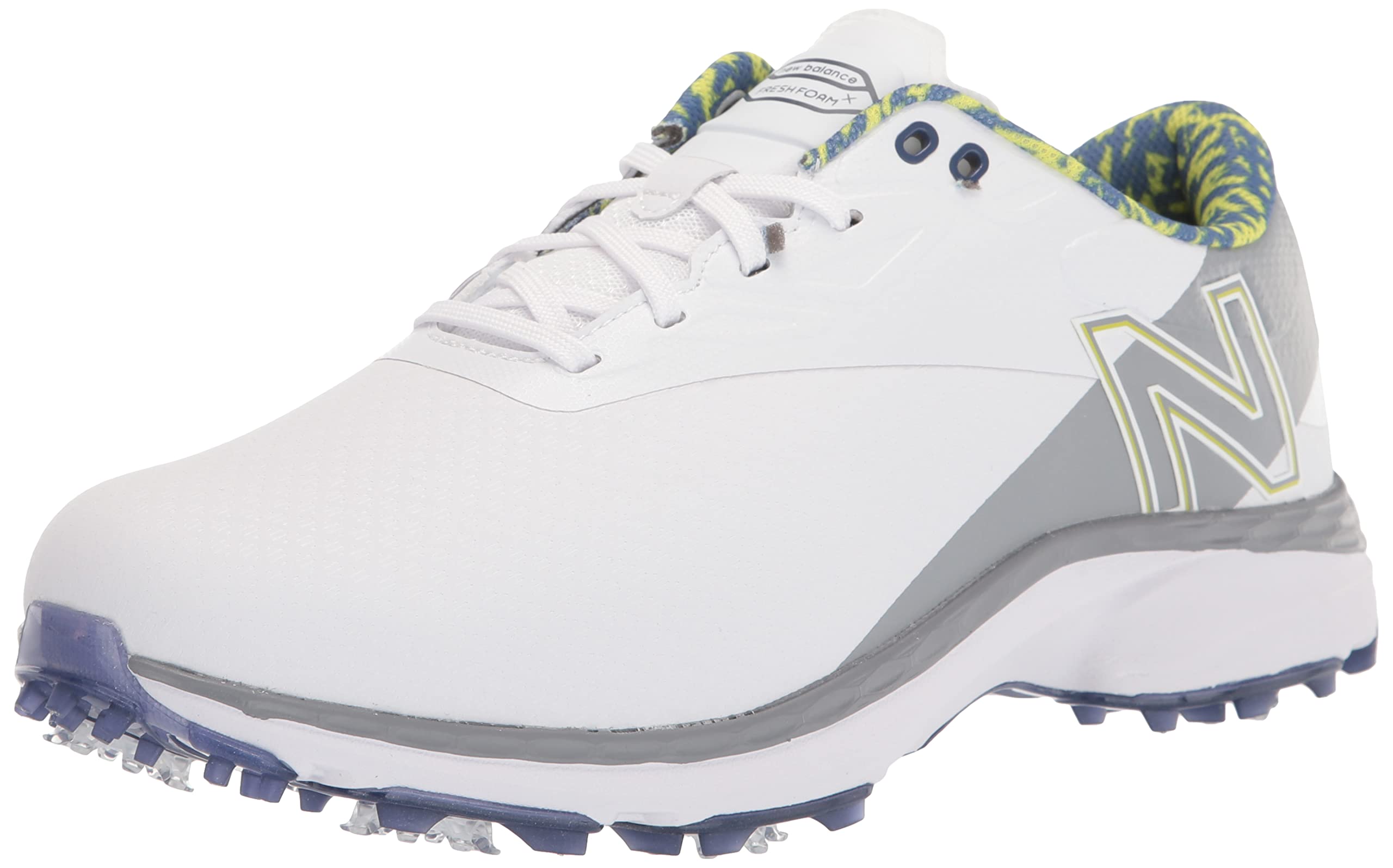 New Balance Men's Fresh Foam X Defender Golf Shoe, White/Grey, 10.5