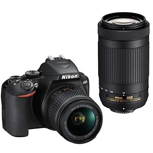 Nikon 1588 D3500 24.2MP DSLR Camera with AF-P 18-55mm VR Lens & 70-300mm Dual Zoom Lens Kit Bundle with 64GB Memory Card, DSLR Value Pack and Accessories (12 Items)