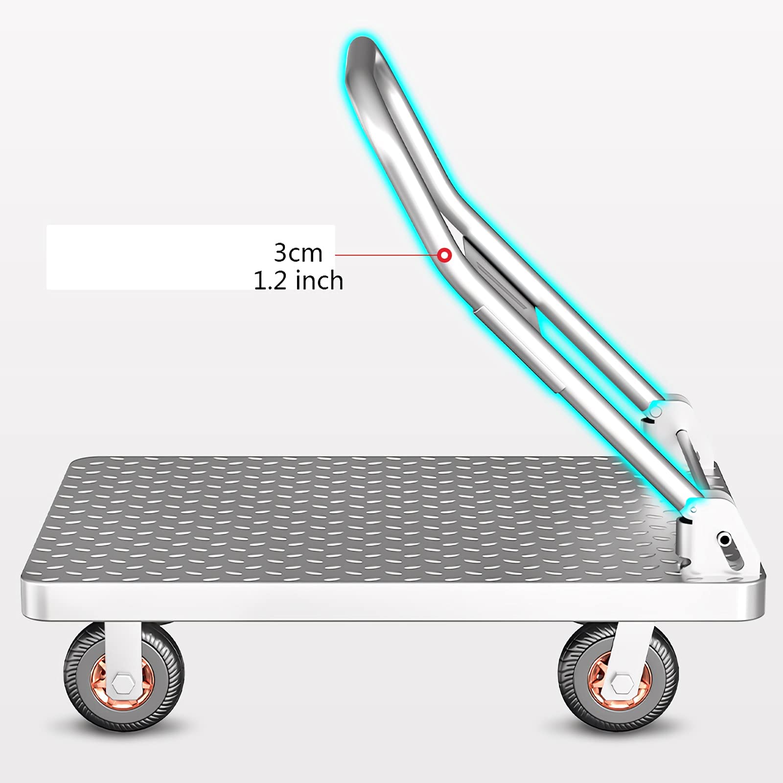 WALDOR Folding Hand Truck Push Cart Dolly Durable Steel Moving Platform Hand Truck Foldable for Easy Storage and 360 Degree Swivel Wheels Large Load Capacity Portable Dolly for Moving (Size : Ty5)