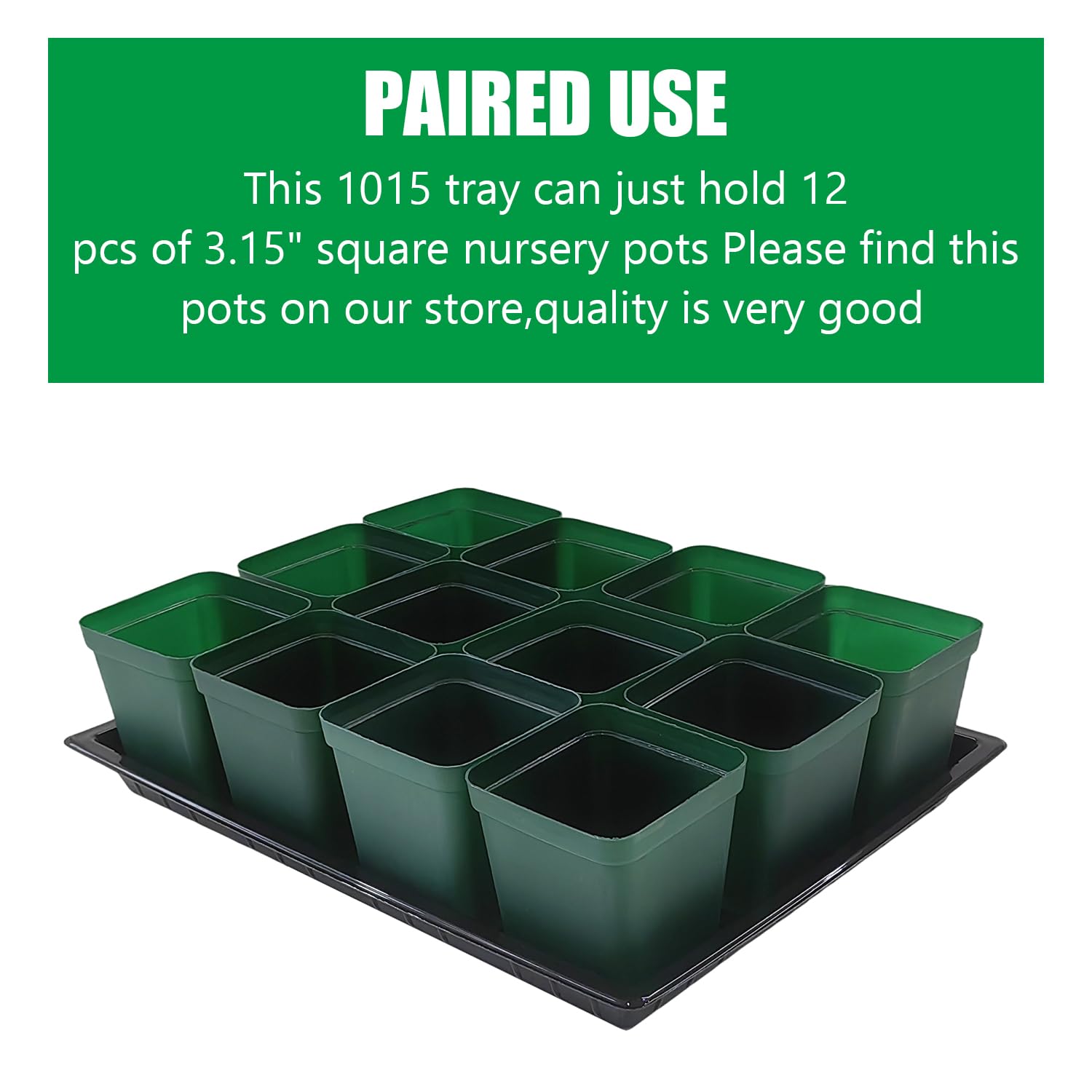 RooTrimmer Grow-Green 10-Pack Microgreen Seed Starter Grow Trays for Seedlings, Shallow Seeding Germination Flats Non Standard 1015 Tray no Holes Plant Sprouter Propogation Tray
