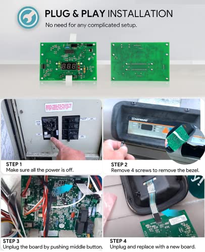 sixcow IDXL2DB1930 Display Board Replacement for Hayward H350FDP, Universal H-Series Induced Draft Heater Models H250IDL2, H350IDL2, and H400IDL2