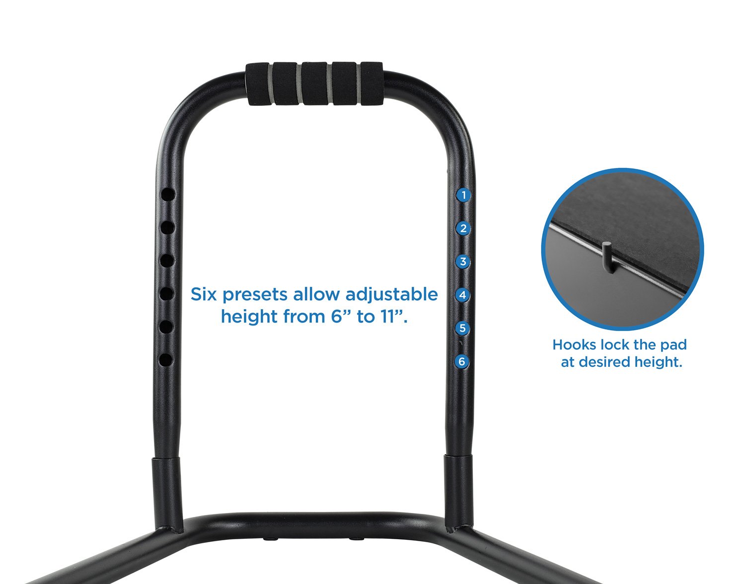 Mount-It! Height Adjustable Foot Rest for Standing and Sitting, Freestanding Under The Desk Footrest with Handle and Six Height Settings, Anti-Slip Padded Surface,Black