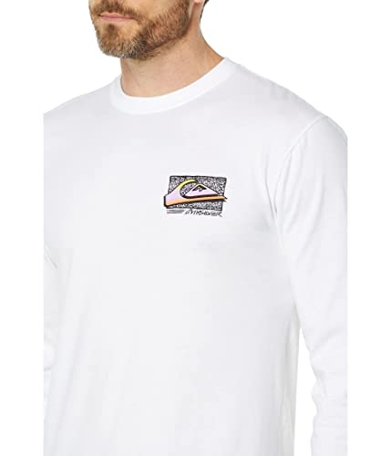 Quiksilver Men's Retro Fade Long Sleeve Tee Shirt, White, XX-Large