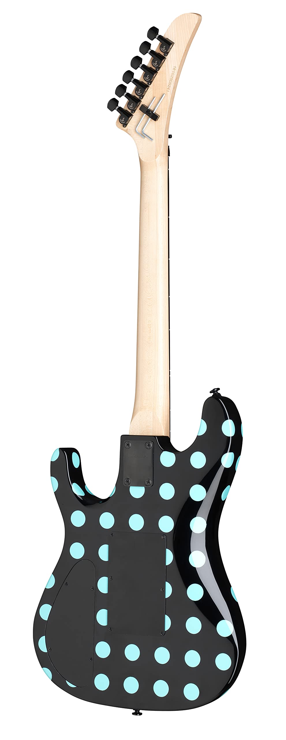 Kramer Nightswan Floyd Rose, Black with Blue Polka Dots