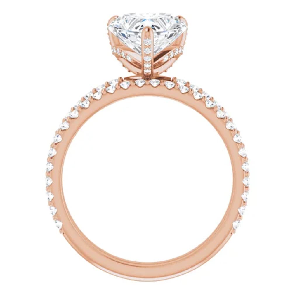 Solitaire Moissanite Engagement Ring Set, 2.75 CT Heart Cut Moissanite Diamond Bridal Wedding Ring Set for Womens, Birthday Gift, VVS1 Colorless, 10K 14K 18K Solid Gold, 925 Silver