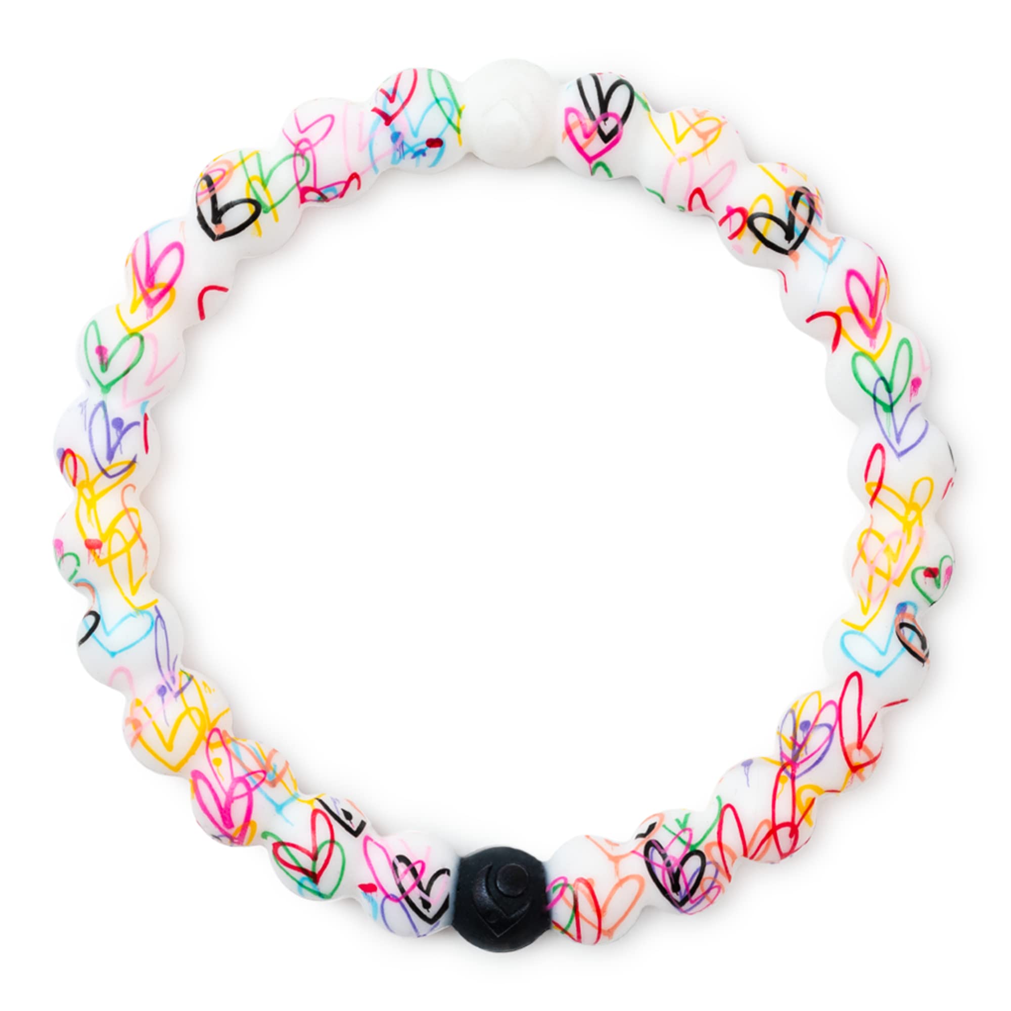 Lokai Silicone Beaded Bracelet for Women & Men, Artist Collection - James Goldcrown Hearts, (Medium, 6.5 Inch Circumference) - Jewelry Fashion Silicone Bracelet Slides-On, Comfortable Fit