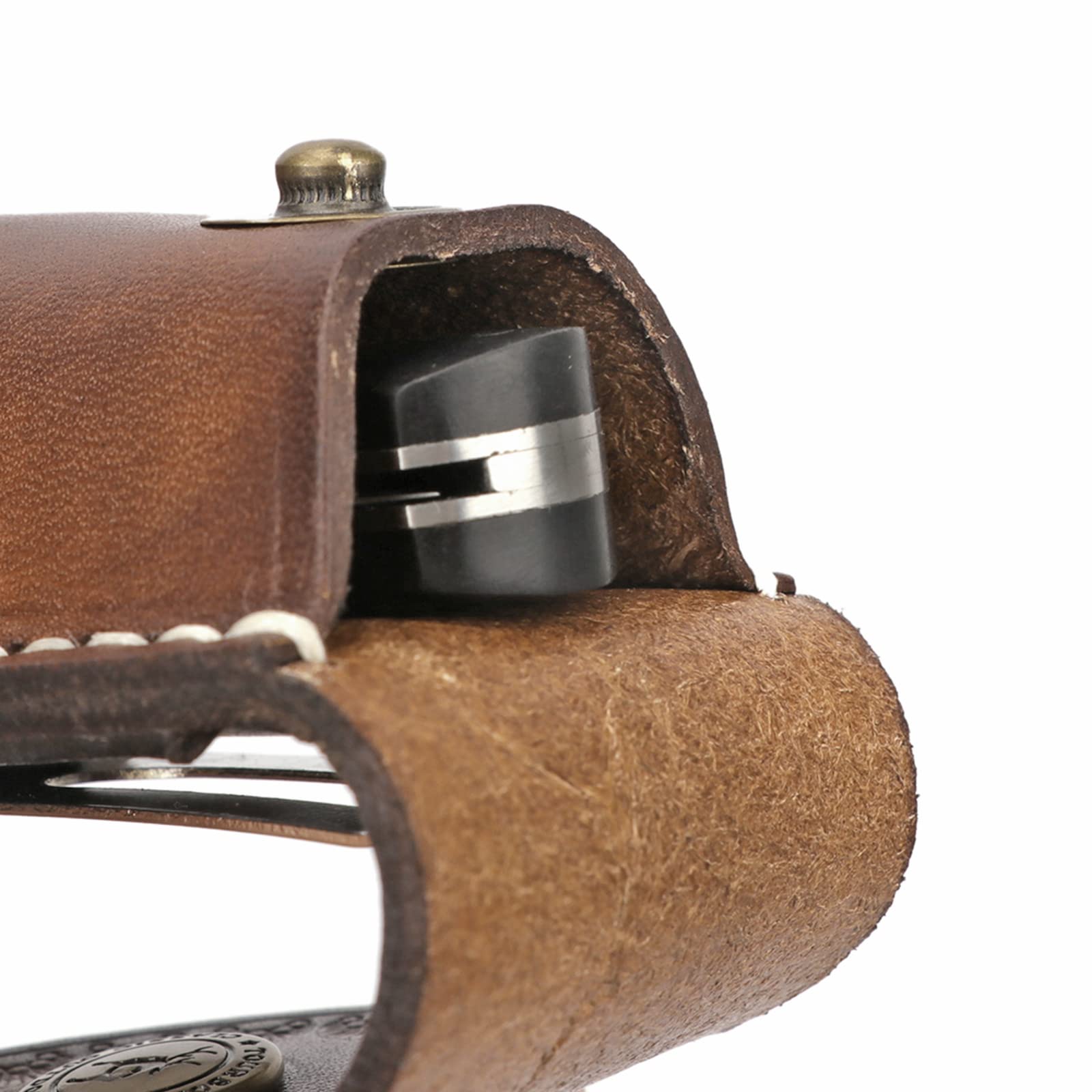 Tourbon EDC Leather Pocket Folding Knife Sheath Carrier Holster Flashlight Holder Case Wine Bottle Opener for Belt