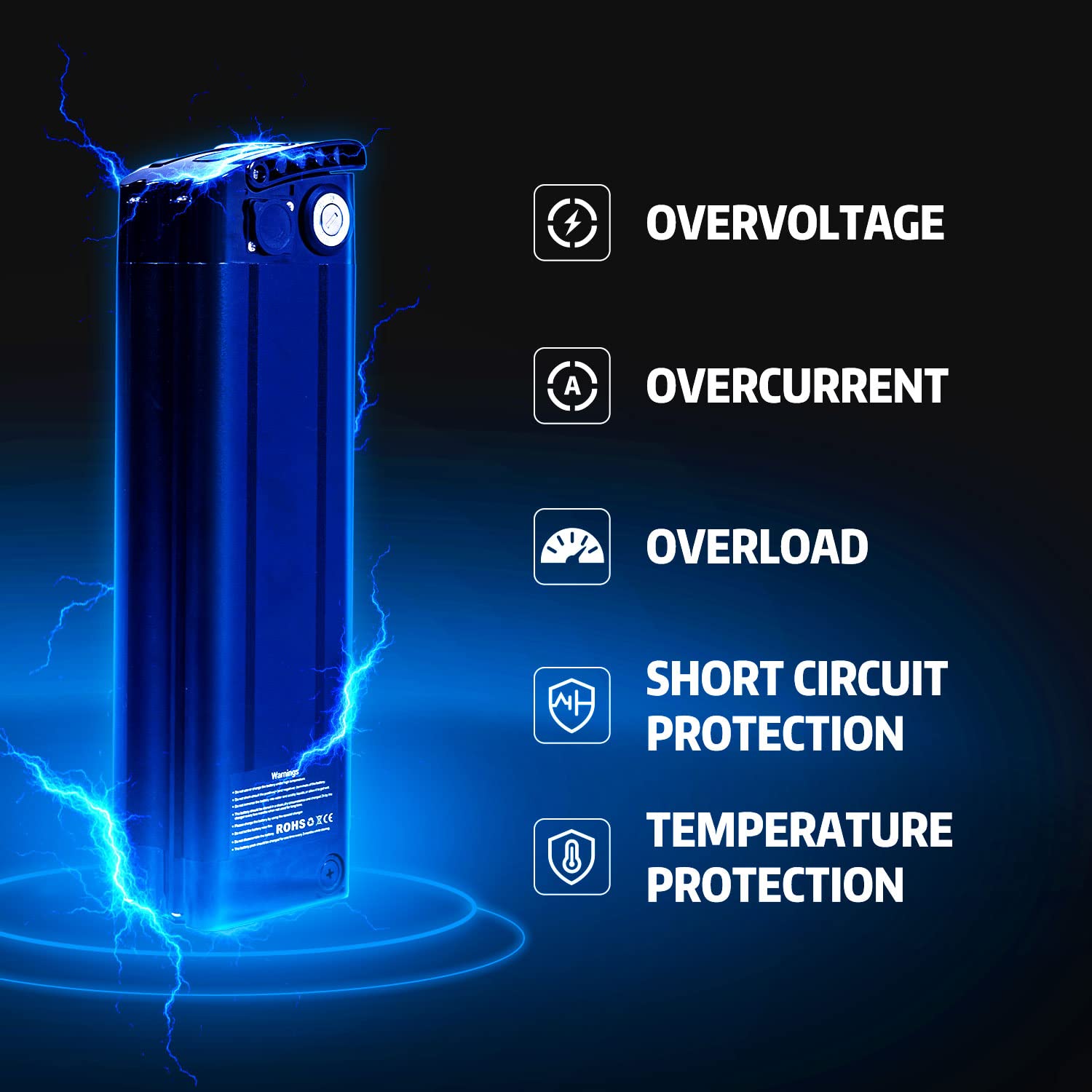 NF NIGHTFIRE Maxfoot 48V 13AH Lithium-Ion Silver Fish Battery for MF-17/MF-18 Series 750W Electric Bike(Down Charge)