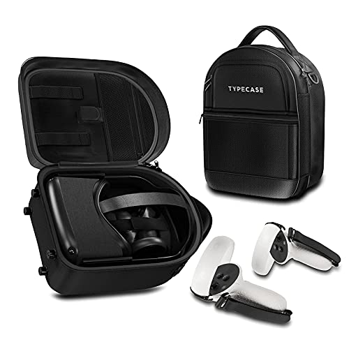 Oculus Quest Case All-in-one Carrying Case for Oculus Quest 2 VR Gaming Headsets and Controllers Accessories, Hard Protective Travel Case with Shoulder Strap, VR Glass Protector-Shock-Dust-Water Proof