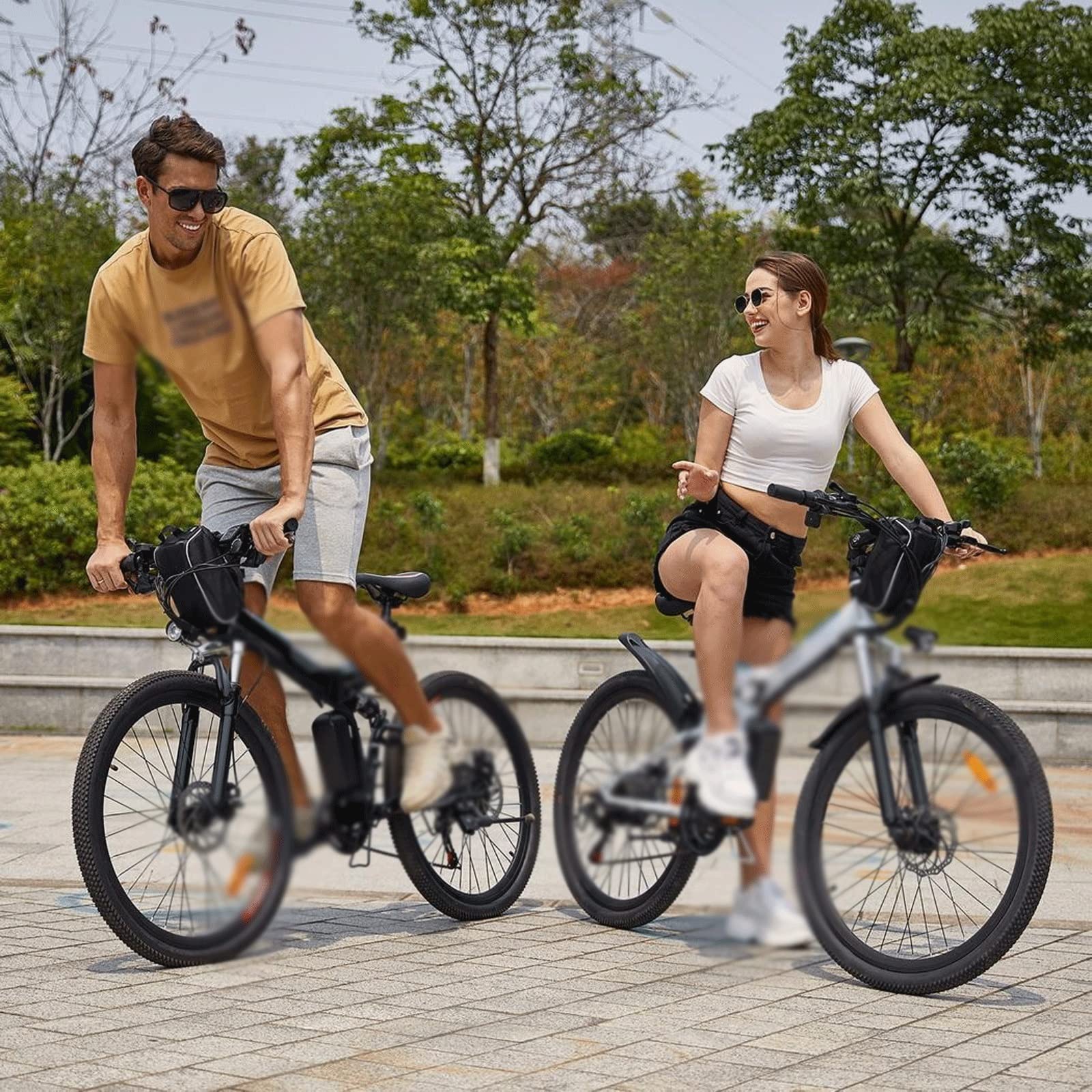 QYTECddzxc Adult Electric Bicycles Foldable Electric Bike Mountain Bicycle with Removable Lithium Battery Folding Bike