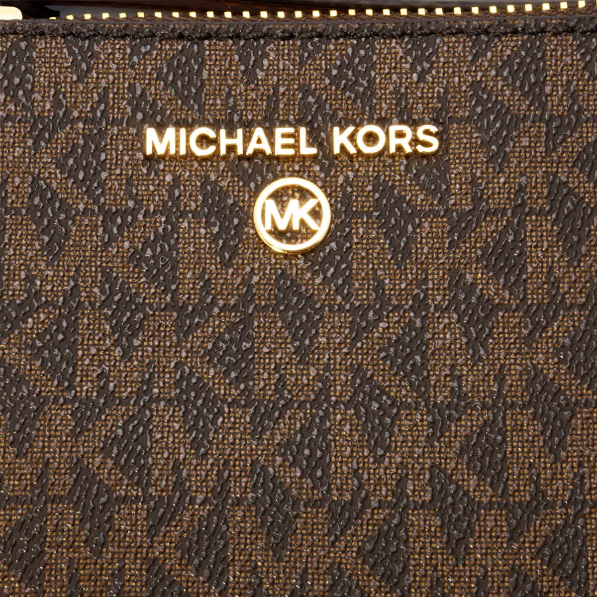 Michael Kors Jet Set Charm Medium Top Zip Wristlet Brown/Acorn One Size